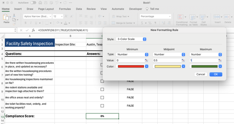 How to Make Audit/Inspection Checklists in Microsoft Excel