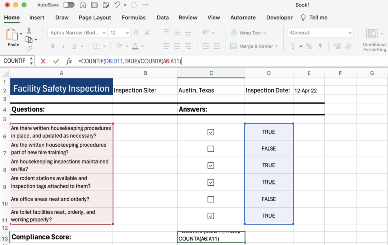 How to Make Audit/Inspection Checklists in Microsoft Excel