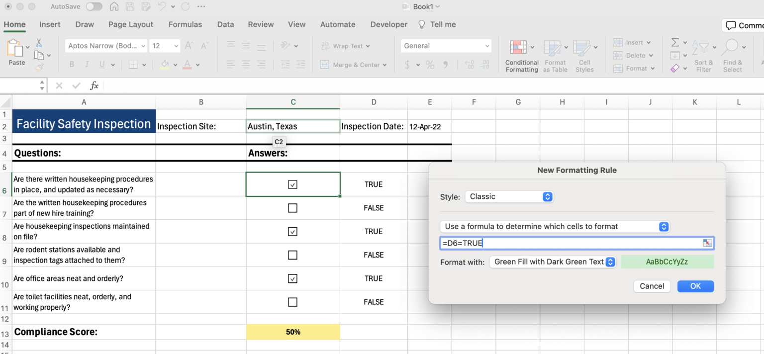 How to Make Audit/Inspection Checklists in Microsoft Excel